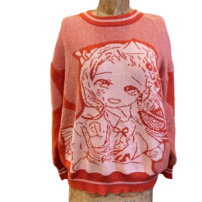 Unifree Anime Pullover Sweater Womens Medium Pink White | eBay
