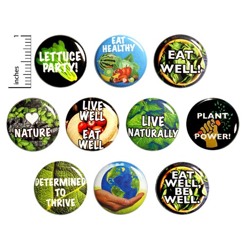 Healthy Eating Buttons Pins Fruits Vegetables Eat Well 10 Pack 1 Inch ...