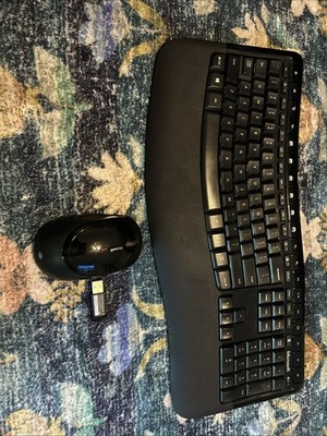 Black Microsoft Comfort Keyboard 5050 W/ Mouse and USB Dongle | eBay