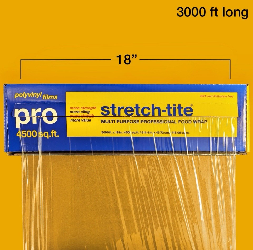 Member's Mark Food Service Plastic Saran Storage Film Wrap~18” X 3000 ...