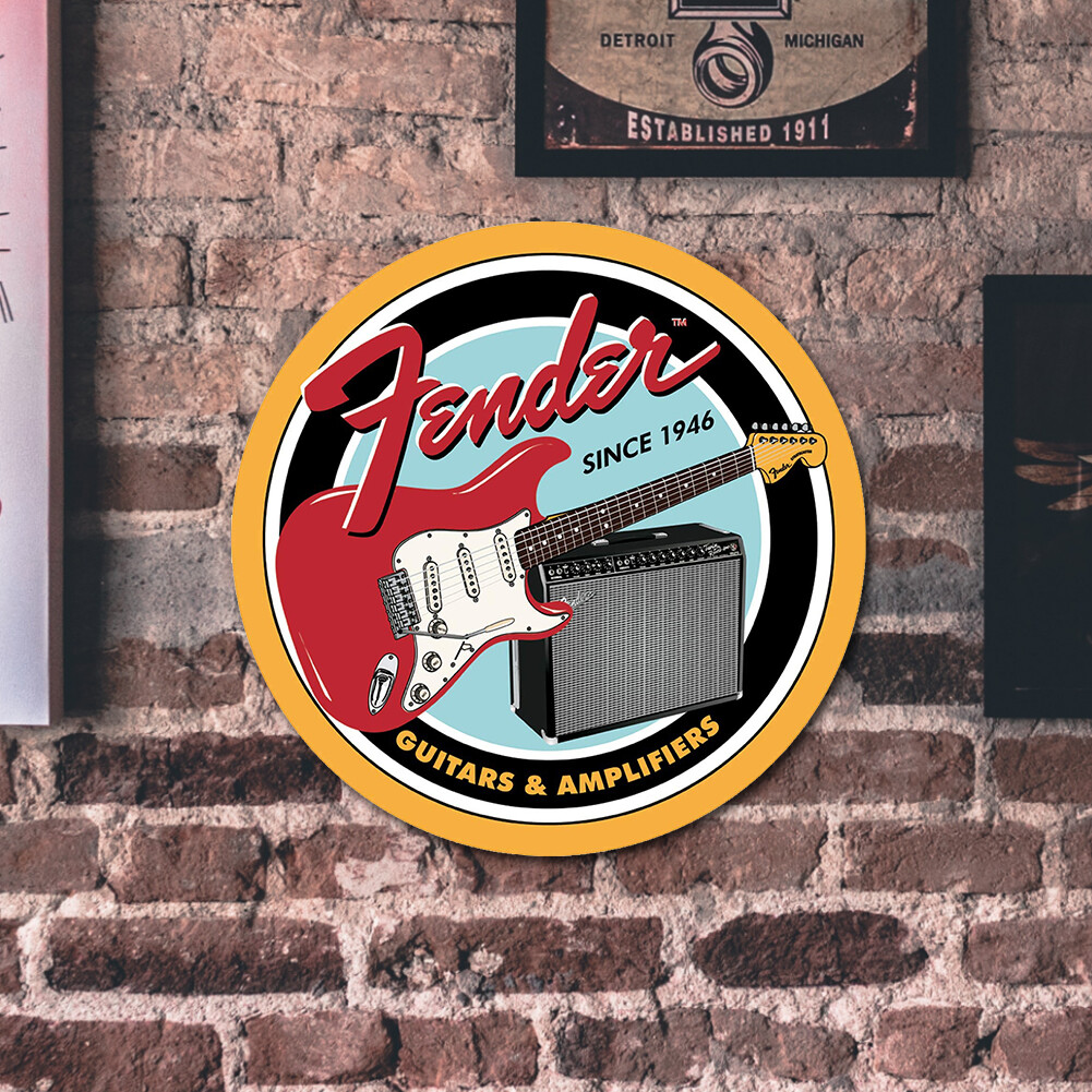 Home Weatherproof Retro Chic Guitar Sign Iron Painting Wall Drawing ...