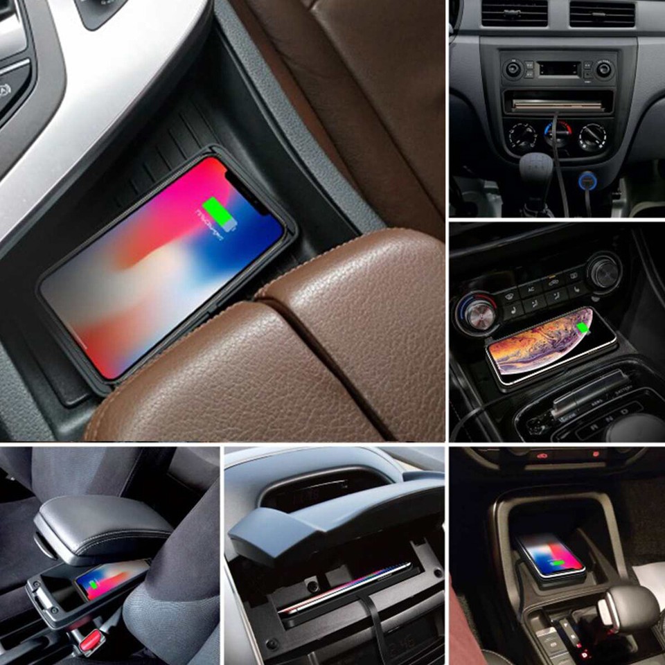 Wireless Car Phone Charger Fast Charging Pad Mat For iPhone Samsung ...