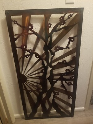 Abstract Metal wall hanging Sculpture plasma cut tree design steel ...