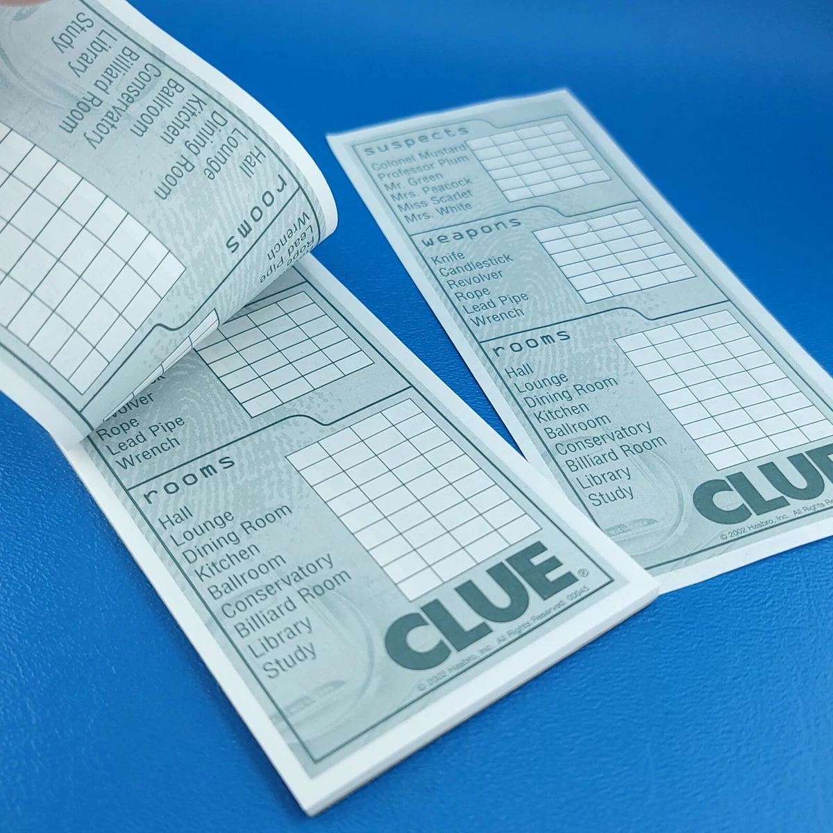 Clue Board Game Sheets