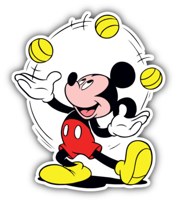 Mickey Mouse Cartoon Juggler Sticker Bumper Decal - ''SIZES'' | eBay