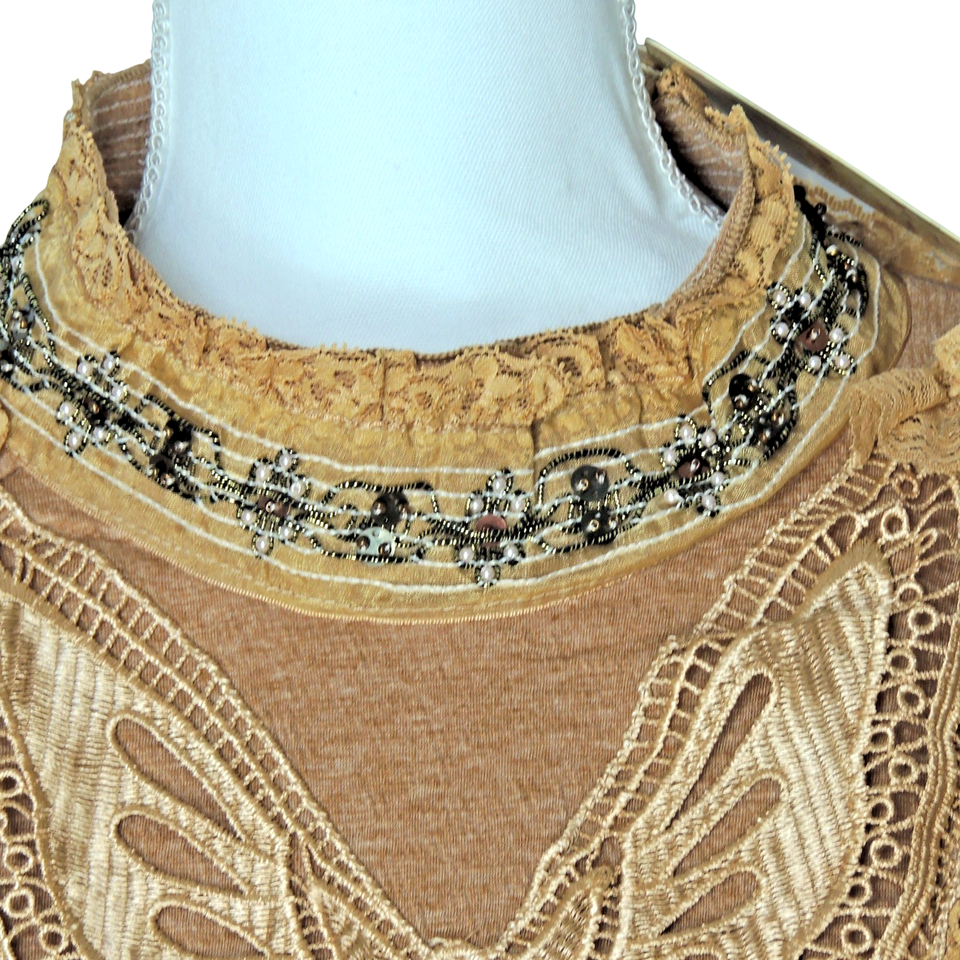 Pretty Angel Long Sleeve Butterfly Tunic With Lace Beaded Accents S, M ...