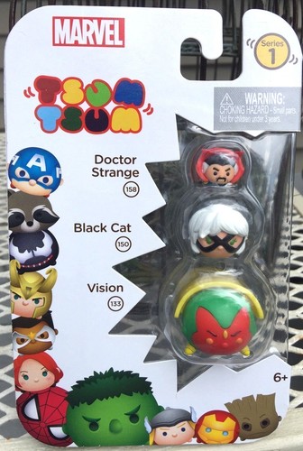 Marvel Tsum Tsum 3 Pack Series 1 Vision Black Cat Doctor Strange | eBay
