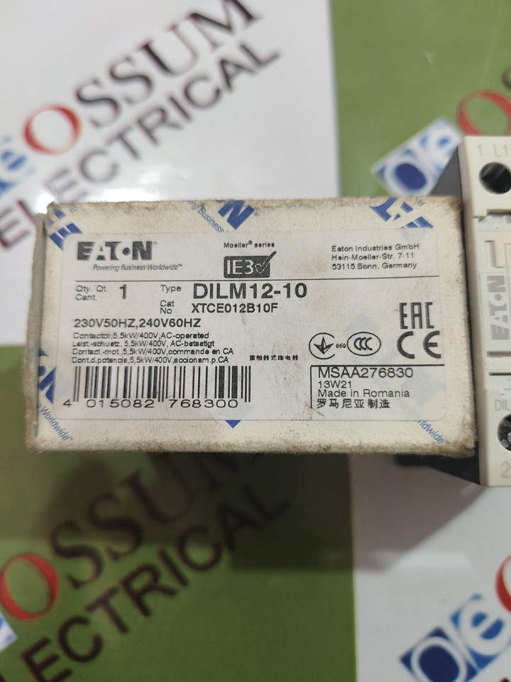 EATON DILM12-10 POWER CONTACTOR 12A VOLTAGE 220VAC FREE FAST SHIPPING ...
