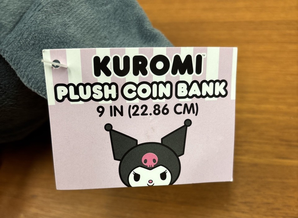 Sanrio Kuromi Plush Coin Bank 9 inches Tall Plush Piggy Bank NEW W ...
