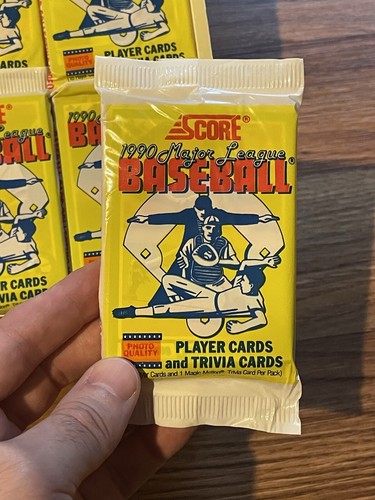 1990 Score Baseball Cards 1 Sealed Poly PACK From Box, Pulled From Case ...