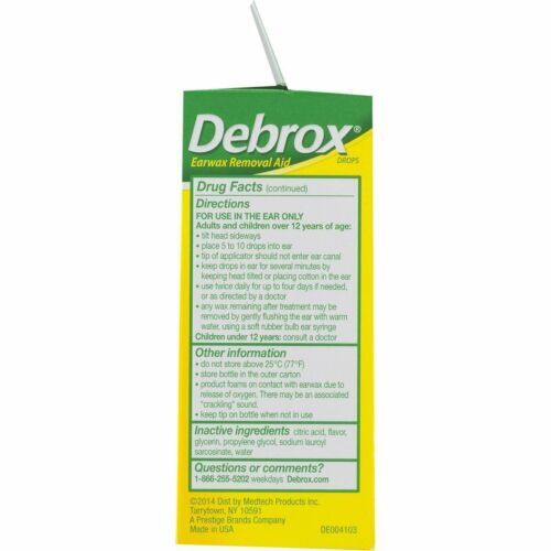 Debrox Earwax Removal Aid Kit with Microfoam Cleansing Action 0.5 oz ...