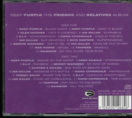 DEEP PURPLE THE FRIENDS AND RELATIVES ALBUM CD 26 CLASSIC TRACKS 2-DISC ...