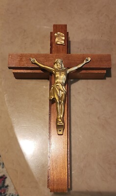 Vintage Wooden Catholic Last Rites Crucifix Cross Wood Sick Call Box ...