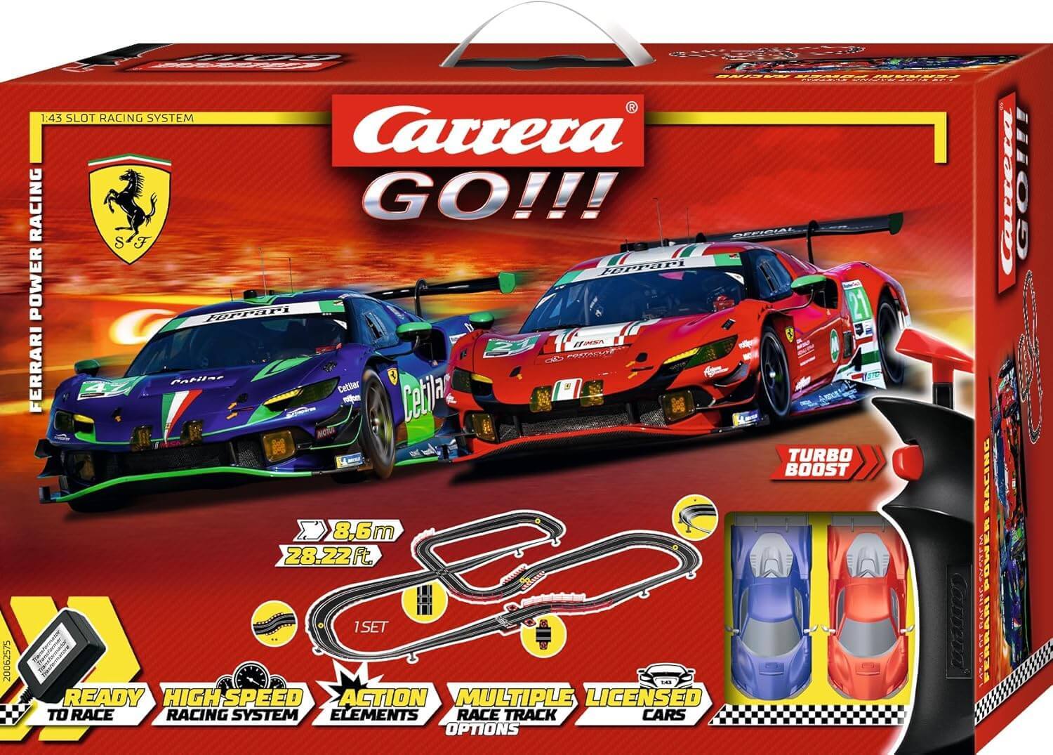 Carrera GO!!! Ferrari Power Racing 1/43 Scale Slot Car Set 62575 | eBay
