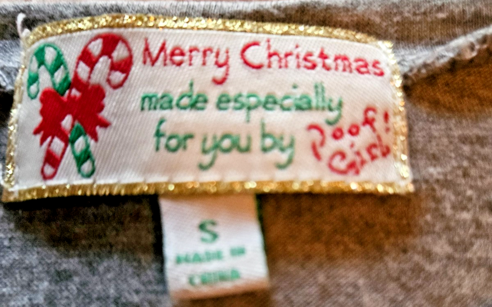 Pug Long Sleeve Grey Xmass Pug Shirt Size Small 7/8 | eBay