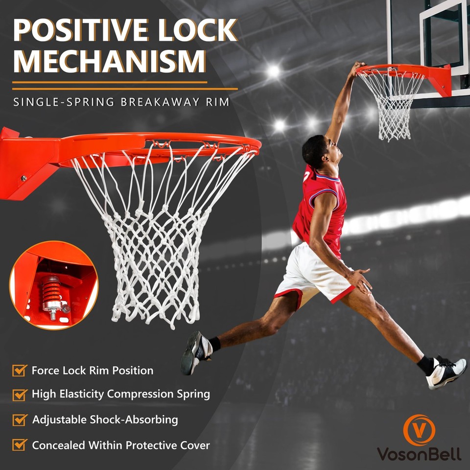 Basketball Rim Replacement, Single-Spring Breakaway Basketball Rim ...