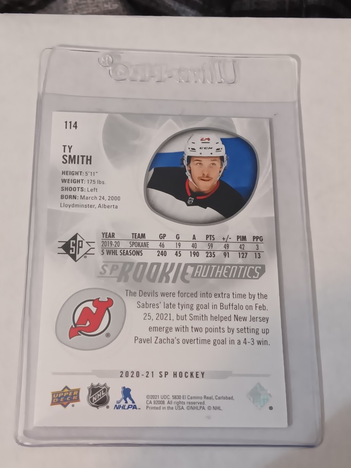 2020-21 SP Retail - Rookie Authentics Ty Smith #114 - 130/2299 | eBay