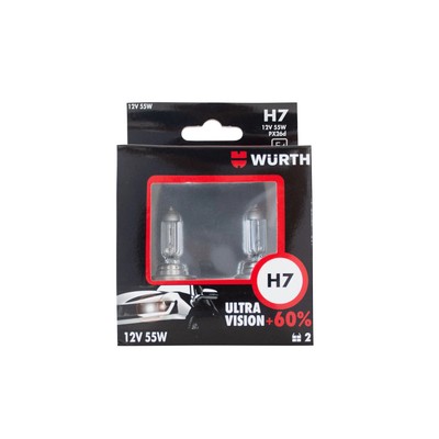 Wurth 0720810160 Auto lamp H7 PX26D 12V 55W +60% 2pcs. | eBay