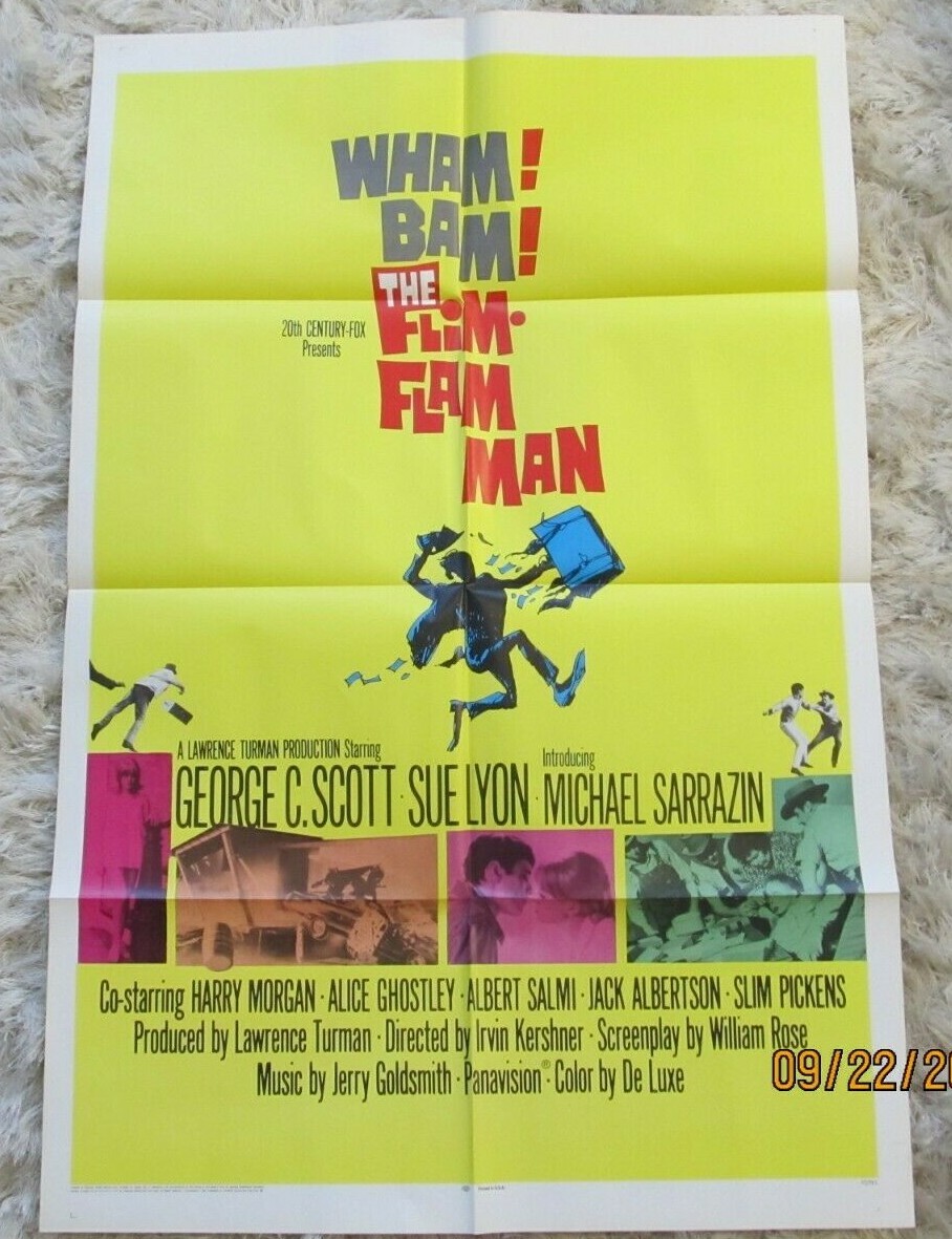 FLIM-FLAM MAN ORIGINAL FOLDED 27X41 MOVIE POSTER 1967 GEORGE C. SCOTT ...