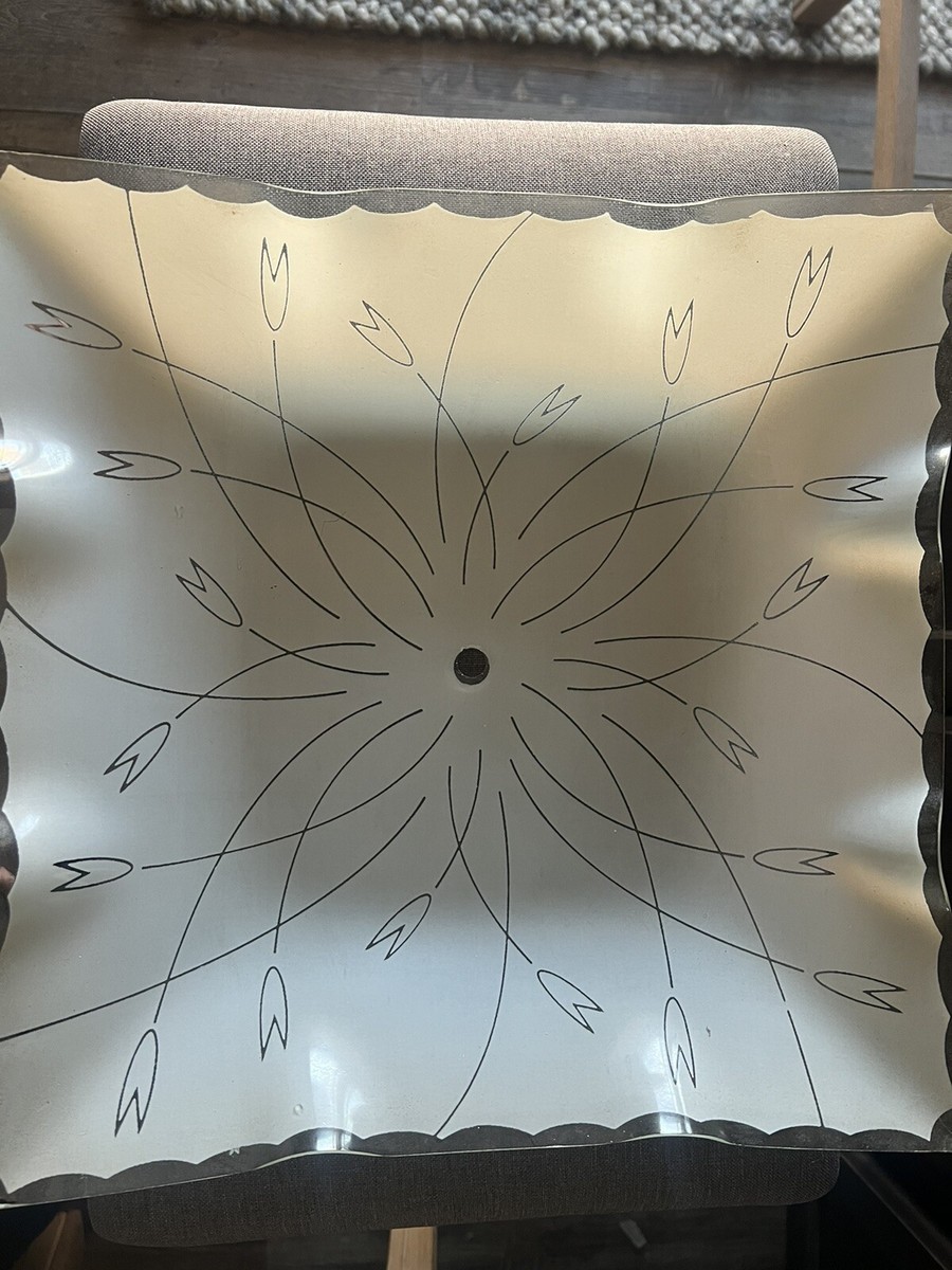 Vintage Square Glass Ceiling Light Fixture Shade Cover Industrial