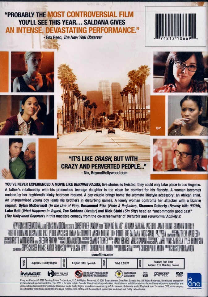 Burning Palms - Adrianna Barraza, Lake Bell, Shannen Doherty, New DVD ...