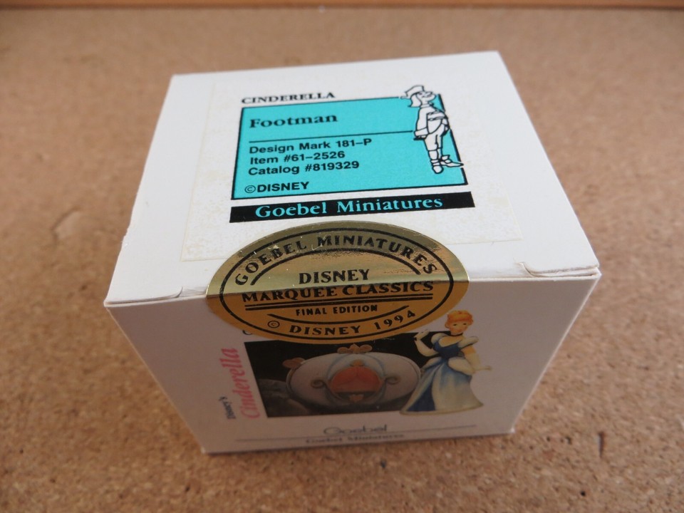 1994 Goebel Miniature Disney's Cinderella Mini Figurine Footman 181-P ...