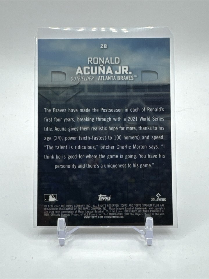 2022 Topps Stadium Club Chrome Destiny Ronald Acuna Refractor Braves ...