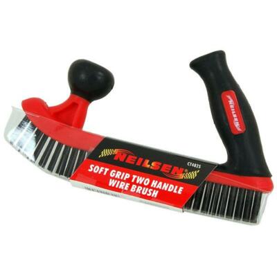WIRE HAND BRUSH Heavy Duty Double Handle With Soft Grip & Carbon Steel ...
