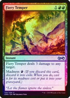 Fiery Temper FOIL Ultimate Masters NM Red Common MAGIC GATHERING CARD ...