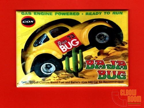 Cox Baja Bug vintage package art 2x3" fridge magnet .049 gas powered ...