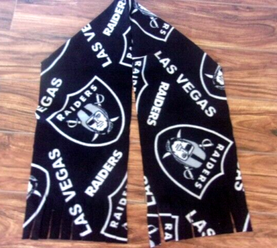 LAS VEGAS RAIDERS NFL BLACK FLEECE SCARF HANDMADE 10"X 60" | eBay