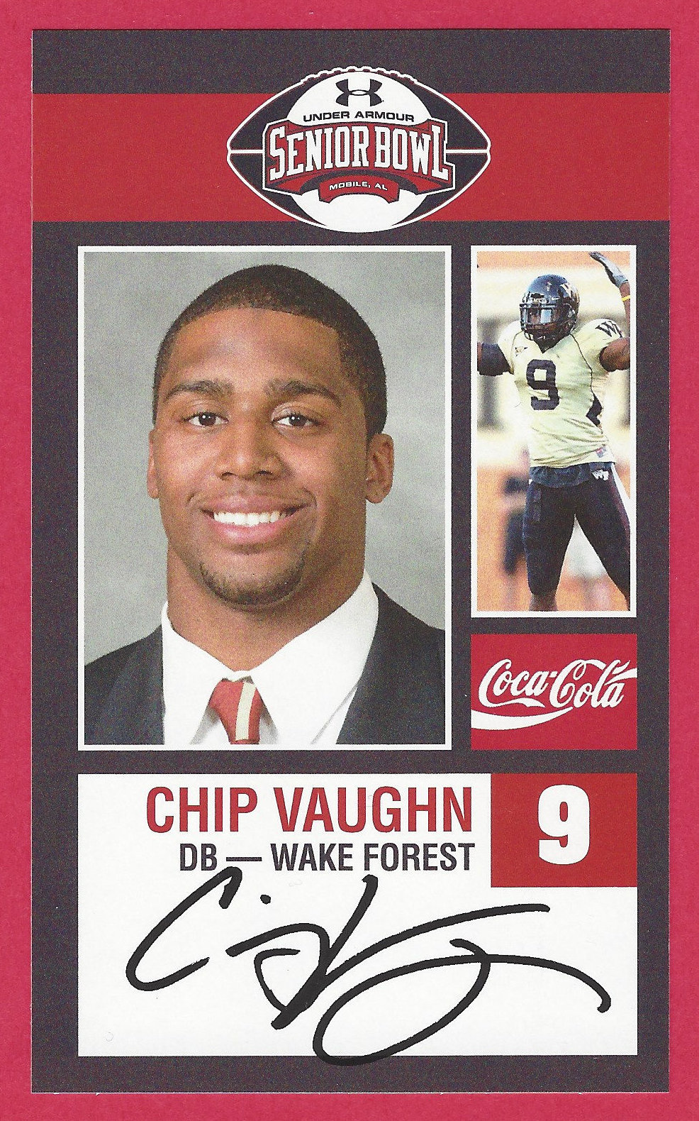 CHIP VAUGHN 2009 SENIOR BOWL WAKE FOREST DEMON DEACONS ROOKIE CARD | eBay