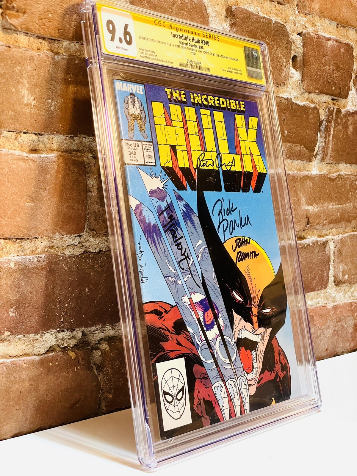 CGC SS 9.6 INCREDIBLE HULK 340 SIGNED 4X Todd MCFARLANE Romita Parker ...