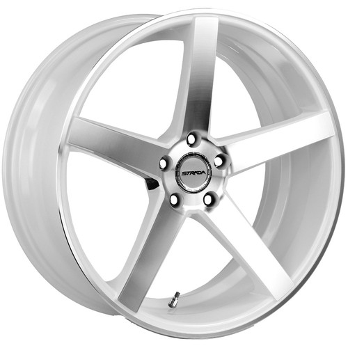 Strada S35 Perfetto 22x9.5 5x115 +15mm White/Machined Wheel Rim 22 ...