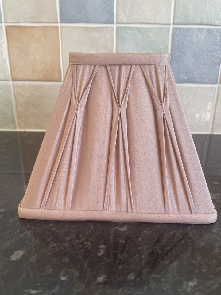 Laura Ashley Silk Pinch Pleat Small Bedside Lamp Shade Blush Pink | eBay UK