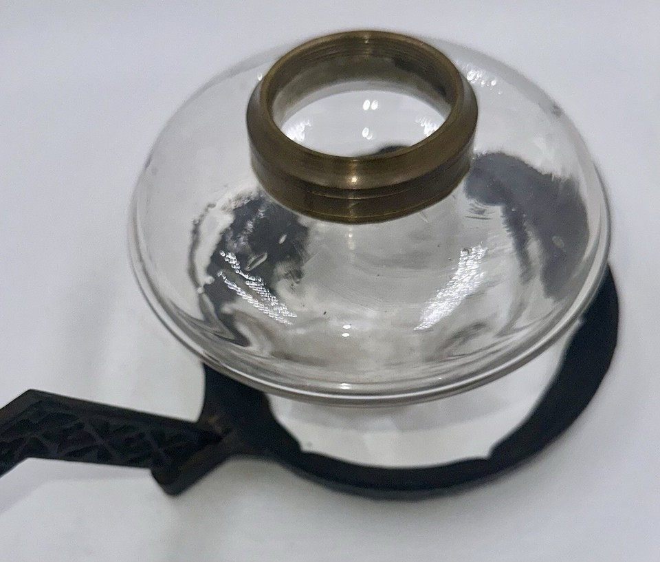Kerosene Oil Wall Bracket w/ Wall Plate & Clear Glass Basket Lamp Font ...
