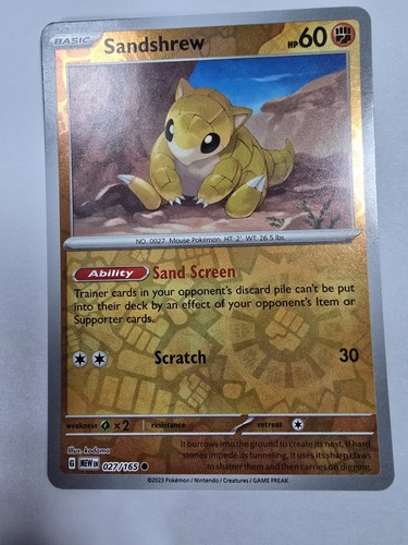 Sandshrew 027/165 Sv: Scarlet & Violet 151 Reverse Holo Pokémon Tcg | eBay