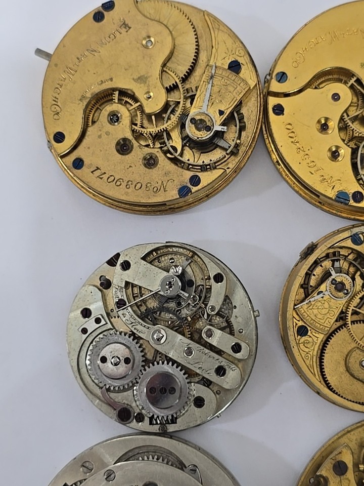VINTAGE LOT 12 POCKET WATCH MOVEMENTS ELGIN-OTHERS-PARTS(Lot-30) | eBay