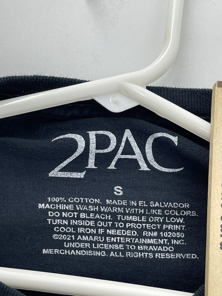 2 Pac Tupac Shakur Rap Tee T Shirt Mens Size Small Black Long Sleeve ...