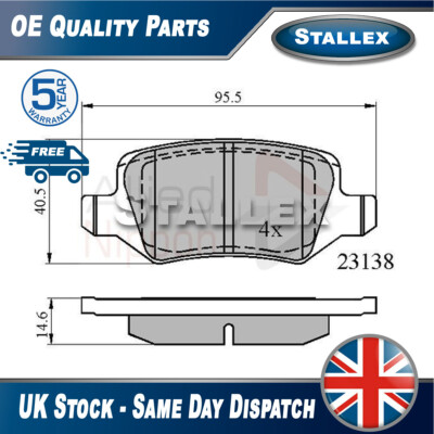 Fits Mercedes A-Class 1997-2012 B-Class 2005-2011 Brake Pads Set Rear ...