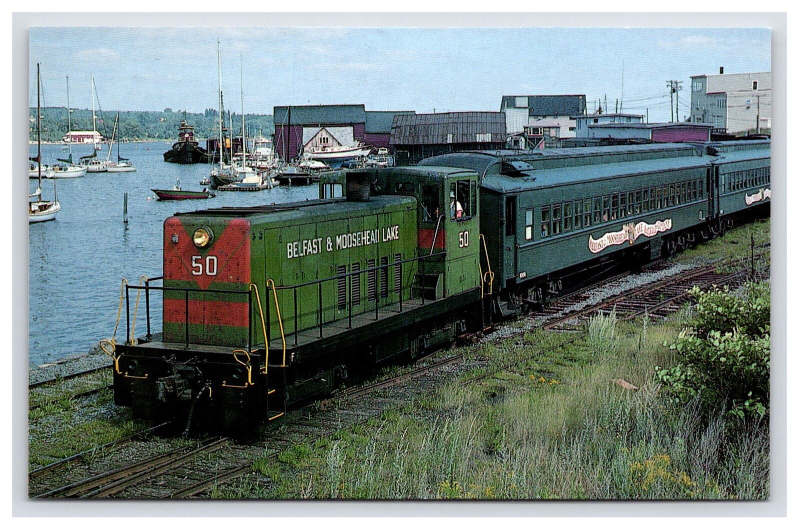 Postcard: Rail: Belfast & Moosehead Lake Excursion Passenger Train ...