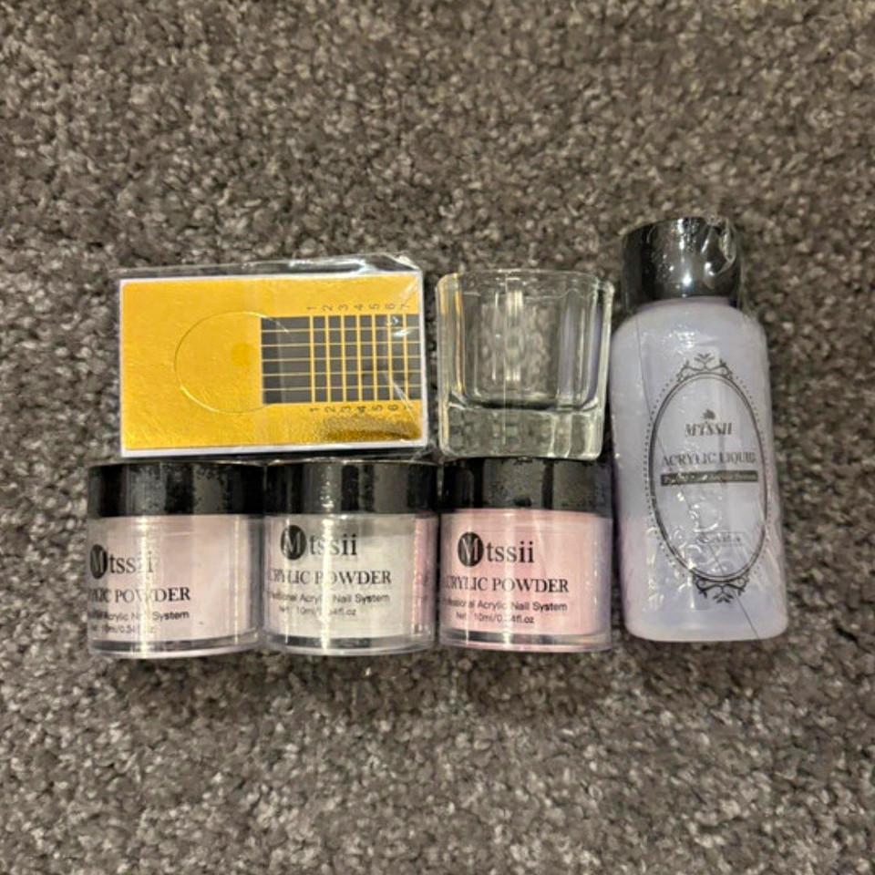 Mini Acrylic Nail Bundle: Nail Powder Set with Forms, Acrylic Liquid ...