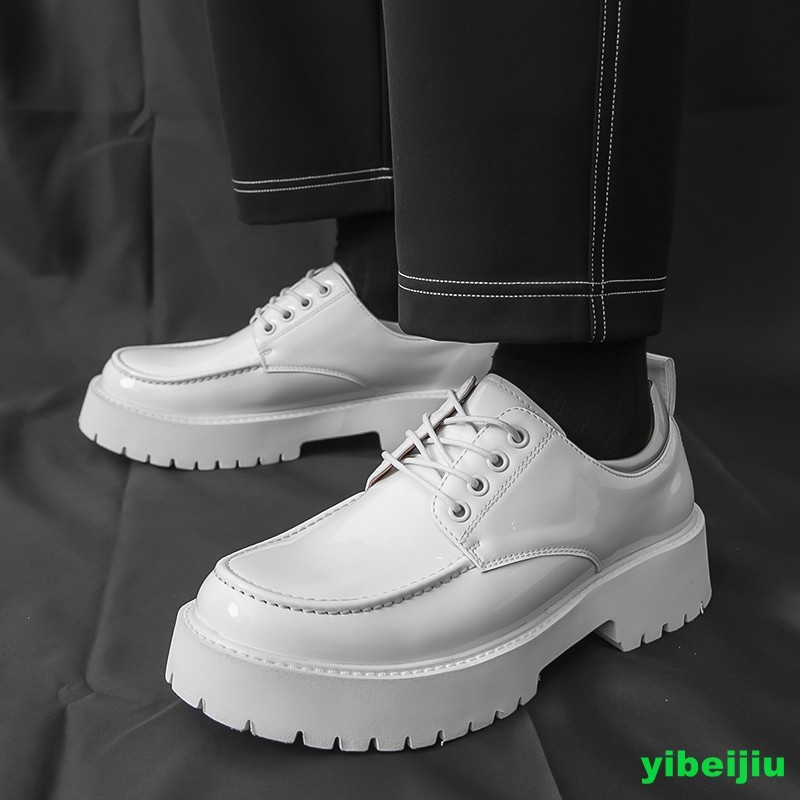 Men's Lace Up Shiny Leather Round Toe Dress Formal Derby Wedding Shoes ...