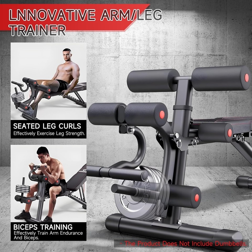 Adjustable Workout Bench with Leg Extension and U-Shaped Handle Design ...