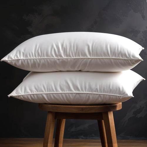 Pair Of Canadian Goose & Feather Pillows Encased In 400 TC White ...