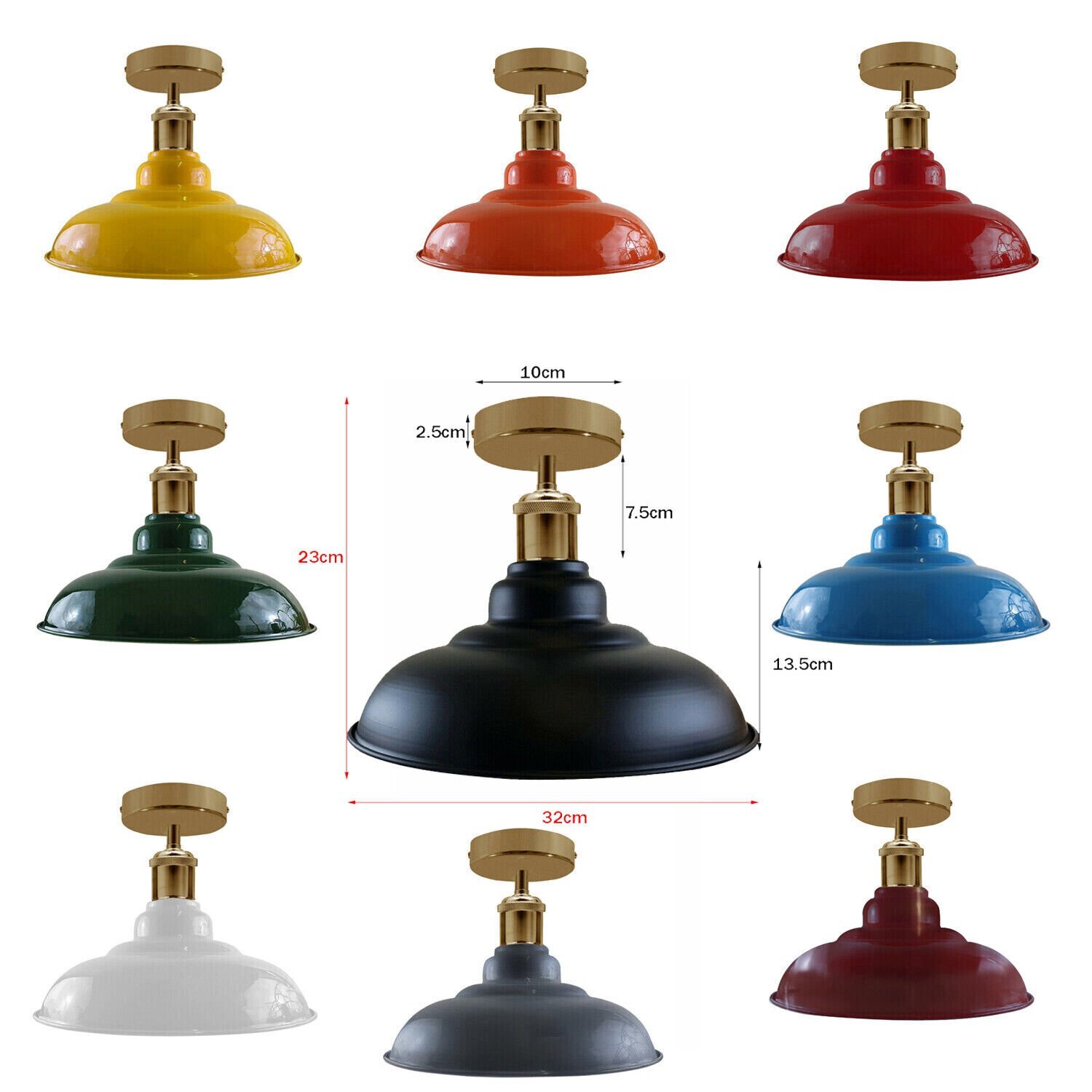 New Modern Vintage Industrial Retro Loft Metal Ceiling Lamp Shade ...