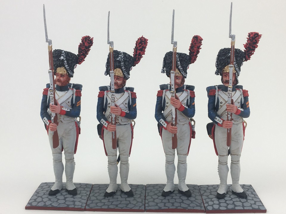 Set of painted French grenadiers 60 mm, Napoleonic metal figures VID ...