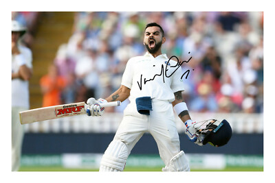 Virat Kohli A4 Signed Photo Print Autograph Cricket India Indian ...