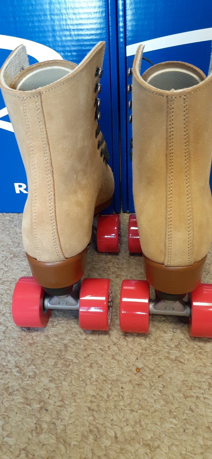 NEW Riedell Zone 135 Roller Skates Suede Tan Size 6 Men's Fits Women's ...