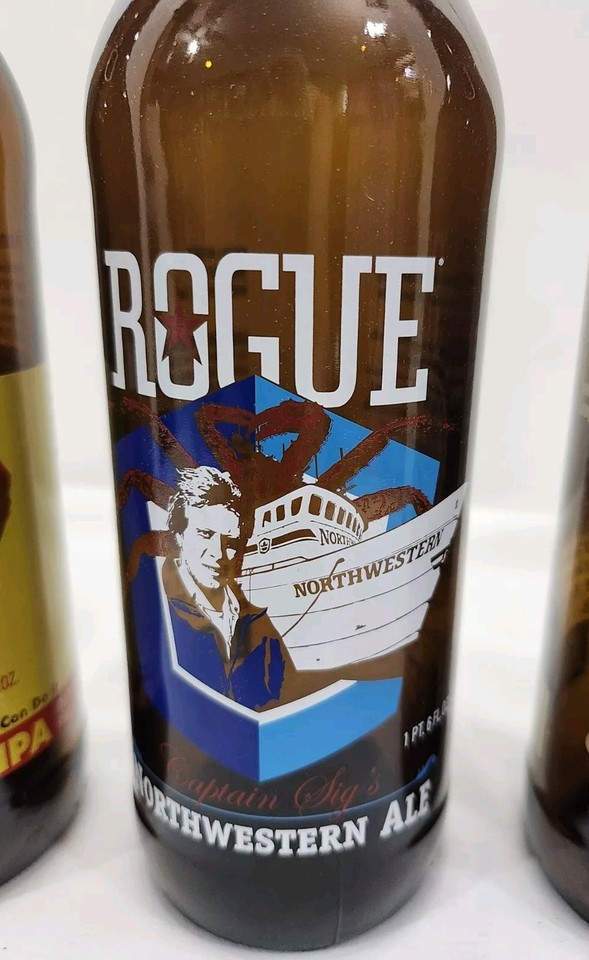 3 ROGUE Brewing 22 Ounce Collectible Ale Beer Bottles Empty Colorful ...